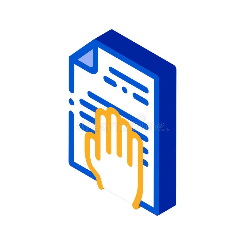 Hand on Document Isometric Icon Vector Illustration Stock Vector ...