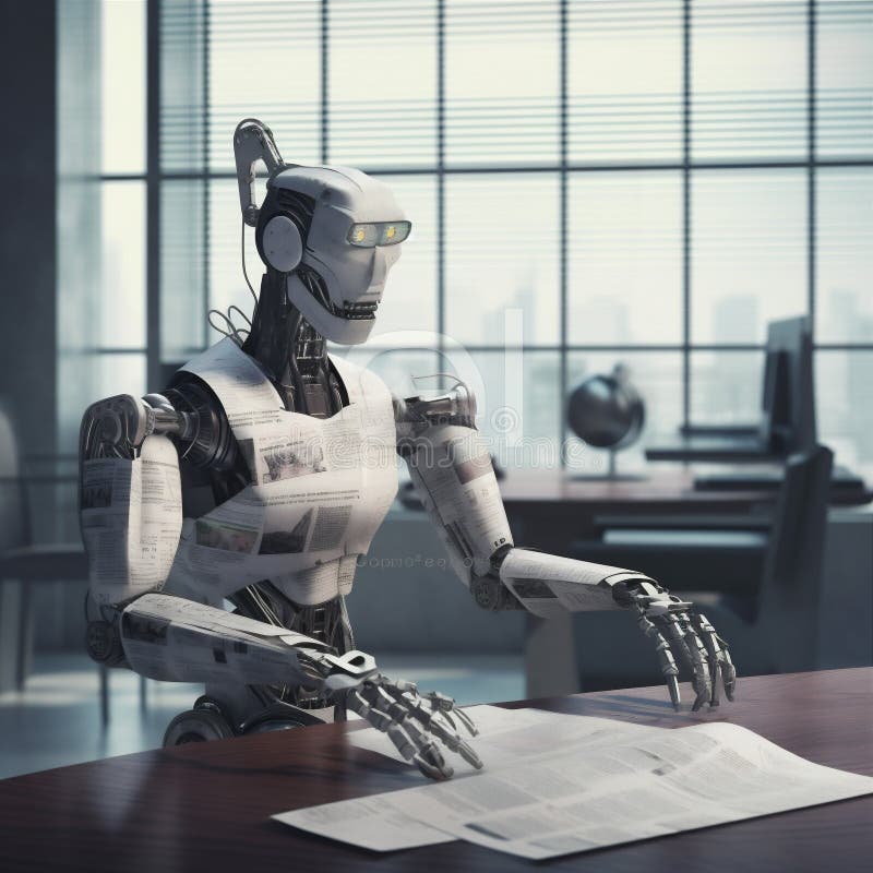 Hand Document Robot Paper Artificial Office Laptop Technology Digital ...