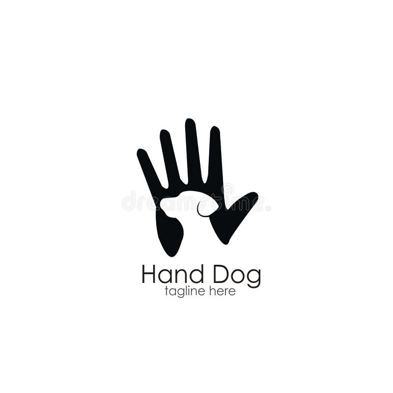 Hand dog logo design stock vector. Illustration of rights - 143524374
