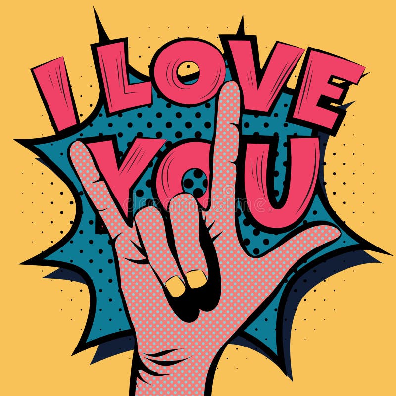 Hand doing I love you sign stock vector. Illustration of card - 131996505
