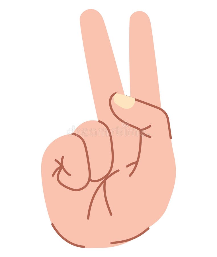 3d Man Doing Peace and Victory Sign Stock Illustration - Illustration ...