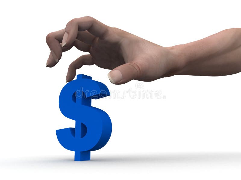 Hand and dollar sign stock illustration. Illustration of copy - 4833039