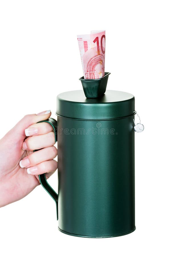 Hand with a donation box stock photo. Image of money - 48199732