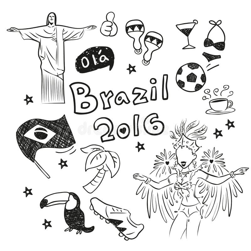 Hand doodle Brazil element stock vector. Illustration of festival ...