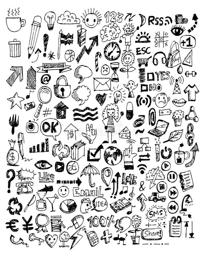 Hand Doodle Business Doodles Stock Illustration - Illustration of ...