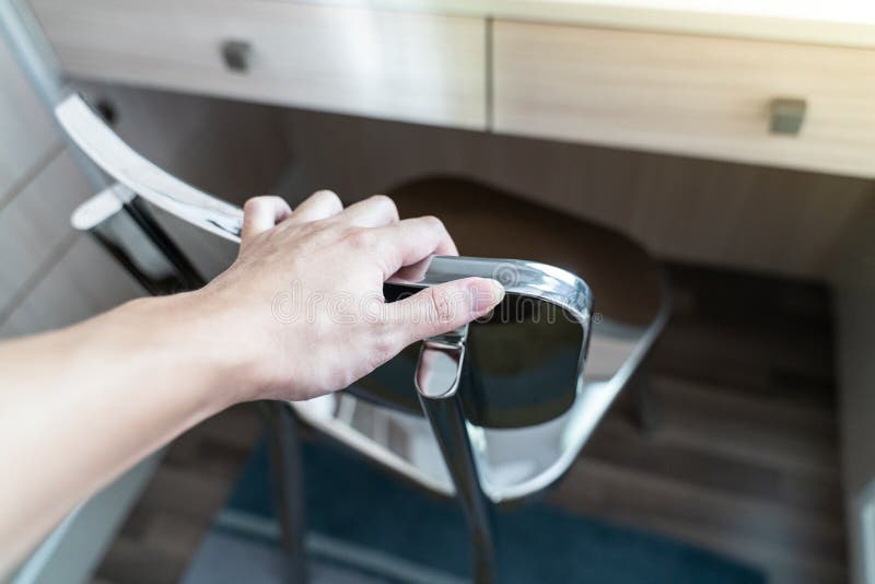 Hand Drag to Move up Chair stock image. Image of abstract - 154241459
