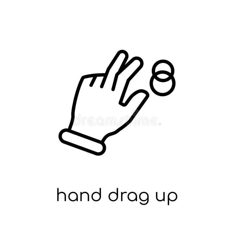 Hand Drag Up Icon. Trendy Modern Flat Linear Vector Hand Drag Up Stock ...