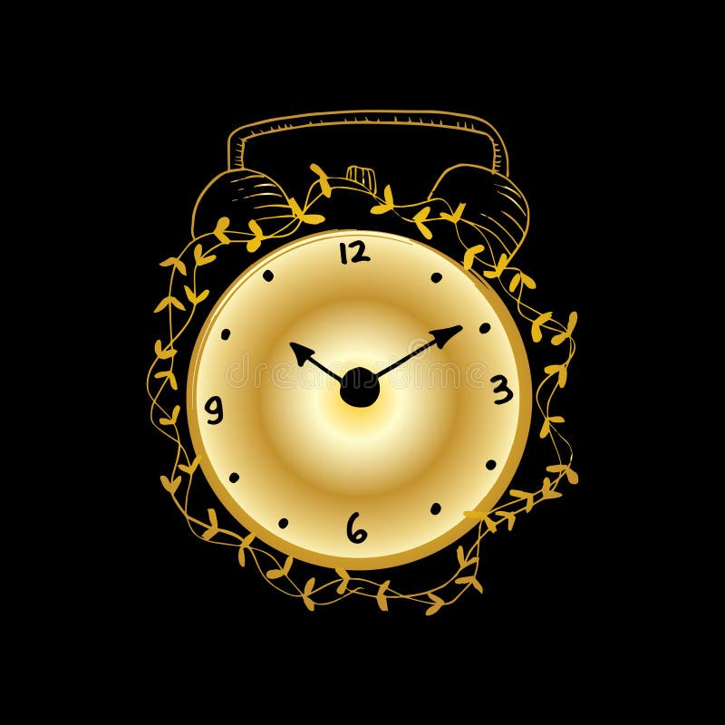 Hand dragen klocka stock illustrationer. Illustration av alaric - 110665512