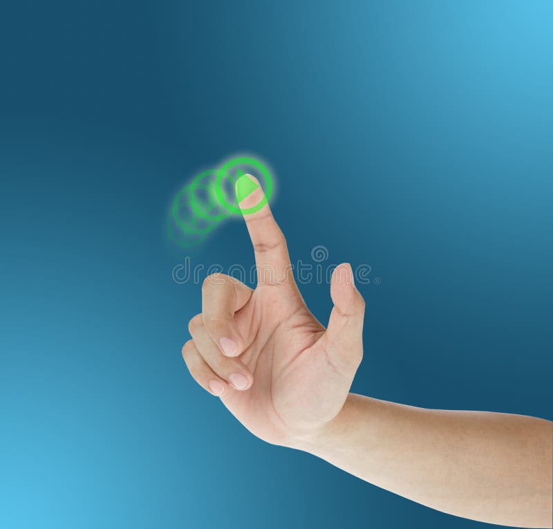 Hand Dragging on Touch Screen Stock Photo - Image of background ...