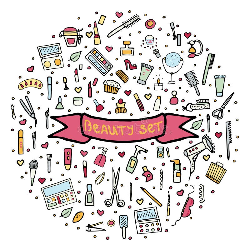 Hand dragit smink vektor illustrationer. Illustration av plats - 53293372