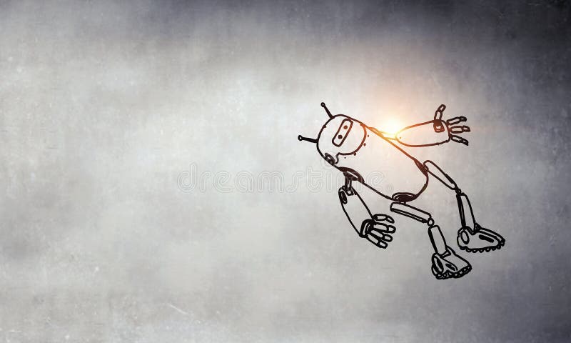Hand dran robot stock illustration. Illustration of sketch - 106368285