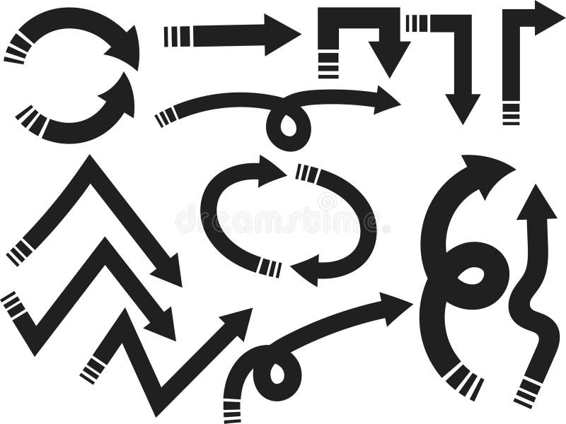 Hand Draw Arrows Illustration with Bold Style Stock Vector ...