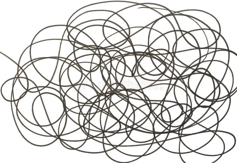 Hand-draw Back Ink Background. Creative Messy Lines Monochrome Pattern ...