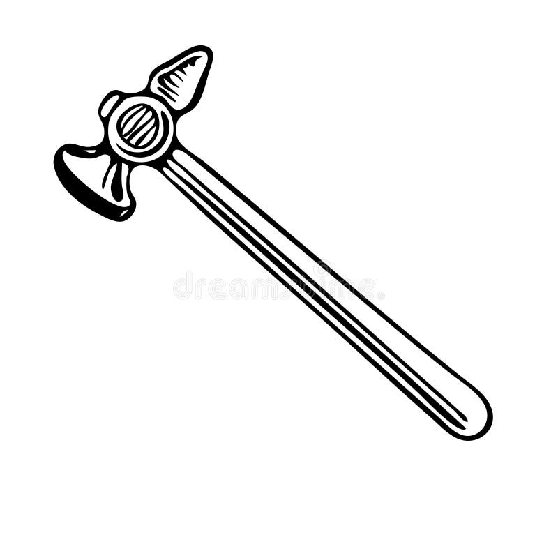 Hand-draw Black Vector Illustration of Metallic Locksmith Tool Isolated ...