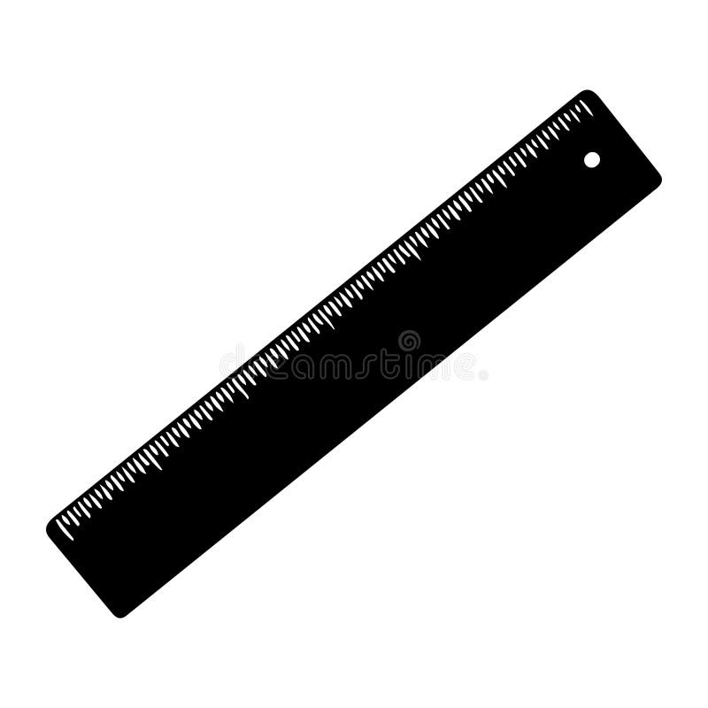 Hand-draw Black Vector Illustration of Plastic Ruler Items Isolated on ...