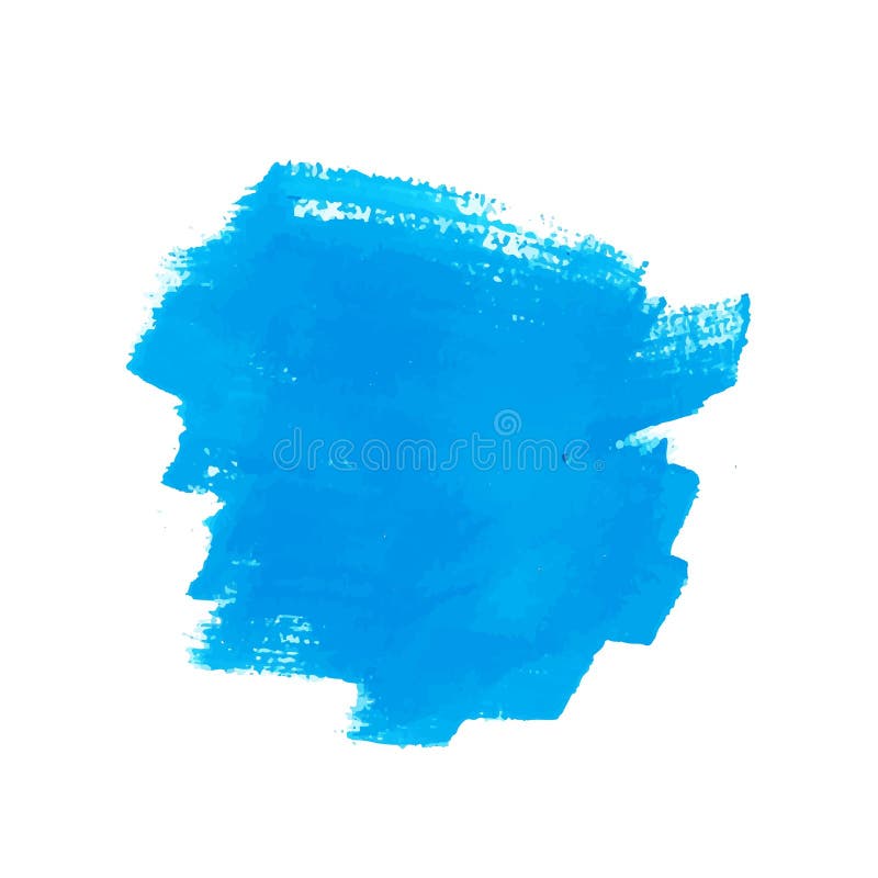 Hand Draw Blue Brush Stroke Watercolor Design Stock Vector ...