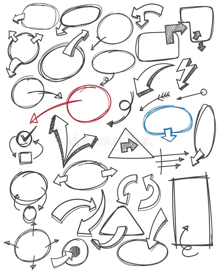 Doodle Sketch Speech Bubble Arrow Stock Vector - Illustration of ...