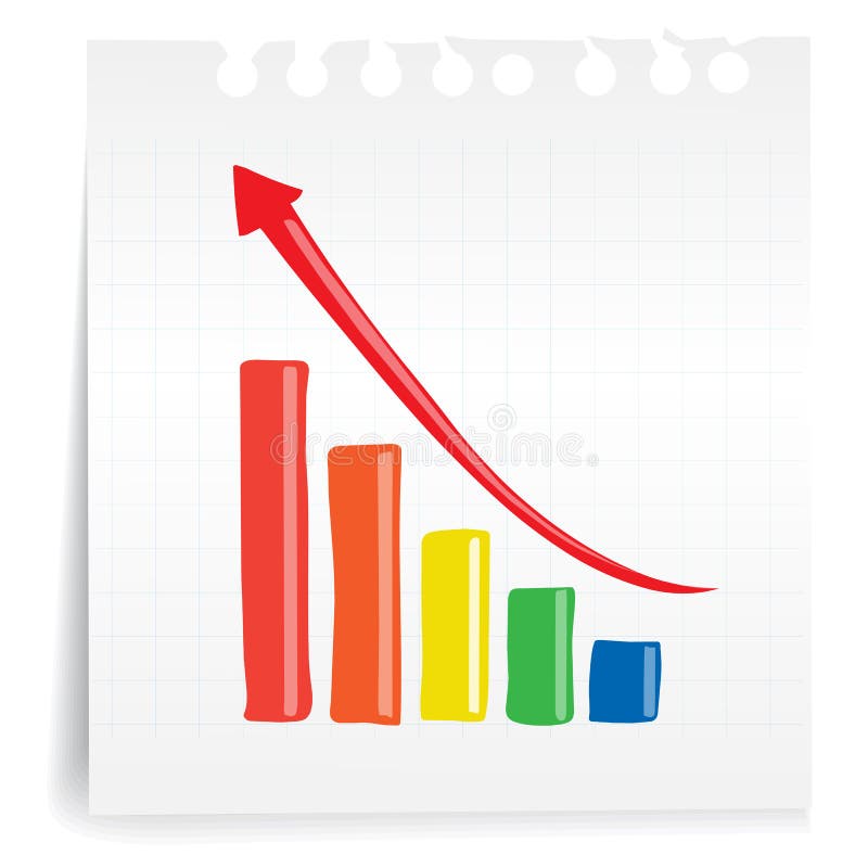 Business Graph on Paper Note Stock Vector - Illustration of progress ...