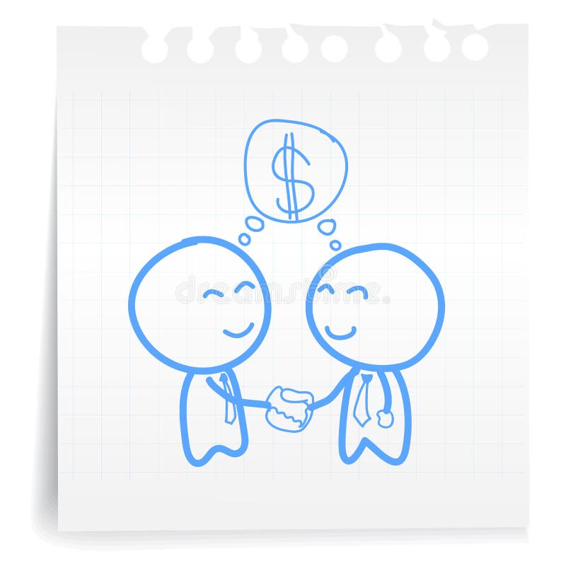 Businessman Check Hand Cartoon_on Paper Note Stock Vector ...