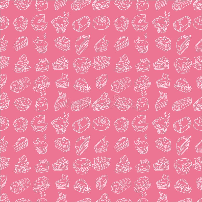 Cake Seamless Vector Pattern Stock Vector - Illustration of bake, cute ...