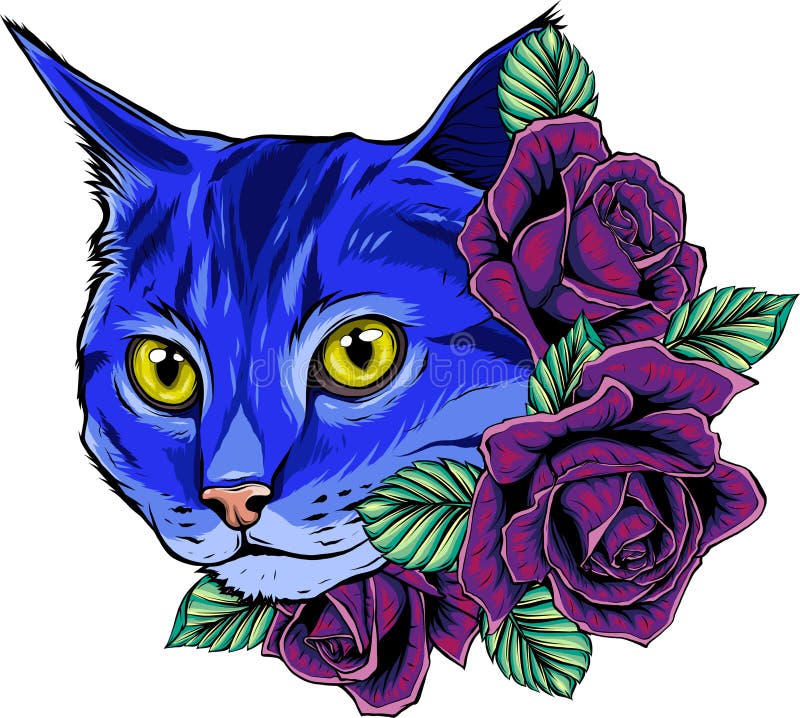 Hand Draw of Cat Head Vector Illustration Design Stock Vector ...