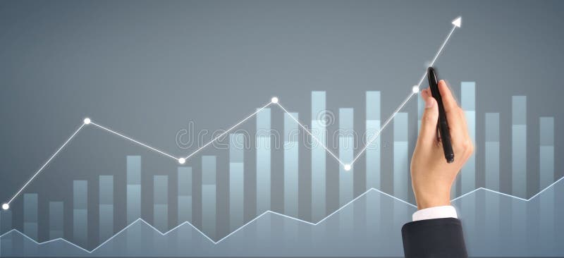 Hand Draw Chart, Growth Graph Progress of Business Analyzing Financial ...