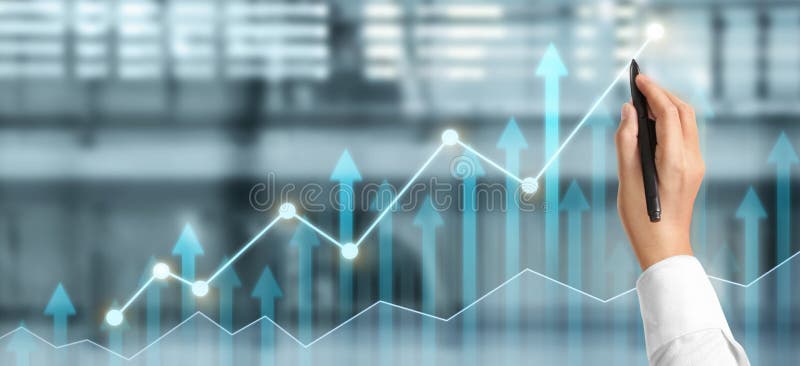 Hand Draw Chart, Growth Graph Progress of Business Analyzing Financial ...