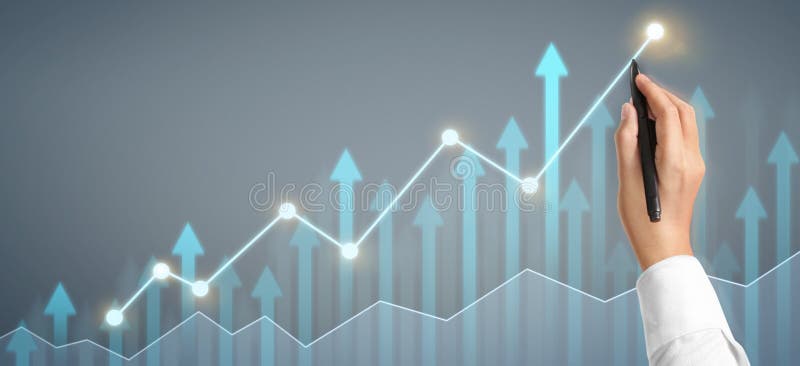 Hand Draw Chart, Growth Graph Progress of Business Analyzing Financial ...