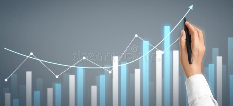 Hand Draw Chart, Growth Graph Progress of Business Analyzing Financial ...