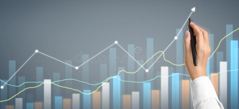 Hand Draw Chart, Growth Graph Progress of Business Analyzing Financial ...
