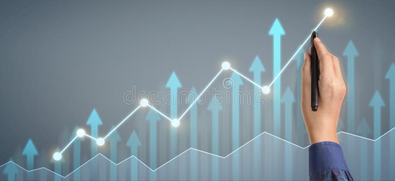 Hand Draw Chart, Growth Graph Progress of Business Analyzing Financial ...