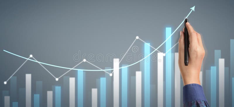 Hand Draw Chart, Growth Graph Progress of Business Analyzing Financial ...