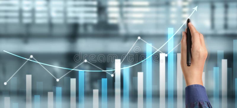 Hand Draw Chart, Growth Graph Progress of Business Analyzing Financial ...