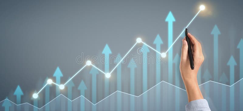 Hand Draw Chart, Growth Graph Progress of Business Analyzing Financial ...