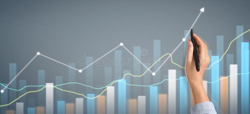 Hand Draw Chart, Growth Graph Progress of Business Analyzing Financial ...