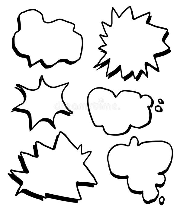 Hand draw comic text boxes stock vector. Illustration of icon - 98248334