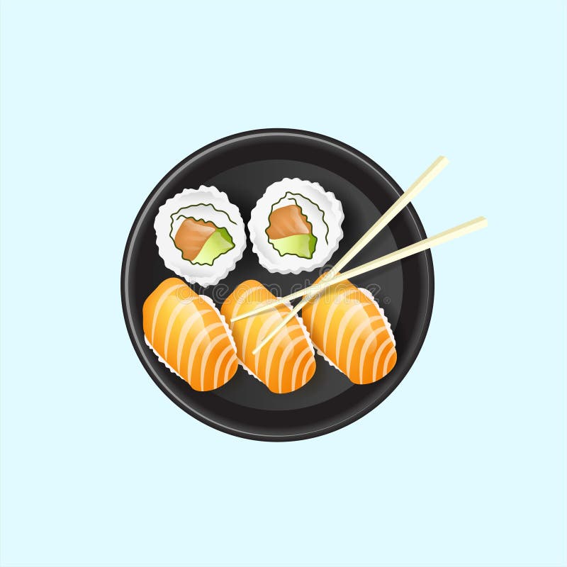 Hand Draw Delicious Sushi Vector Ilustration Stock Vector ...