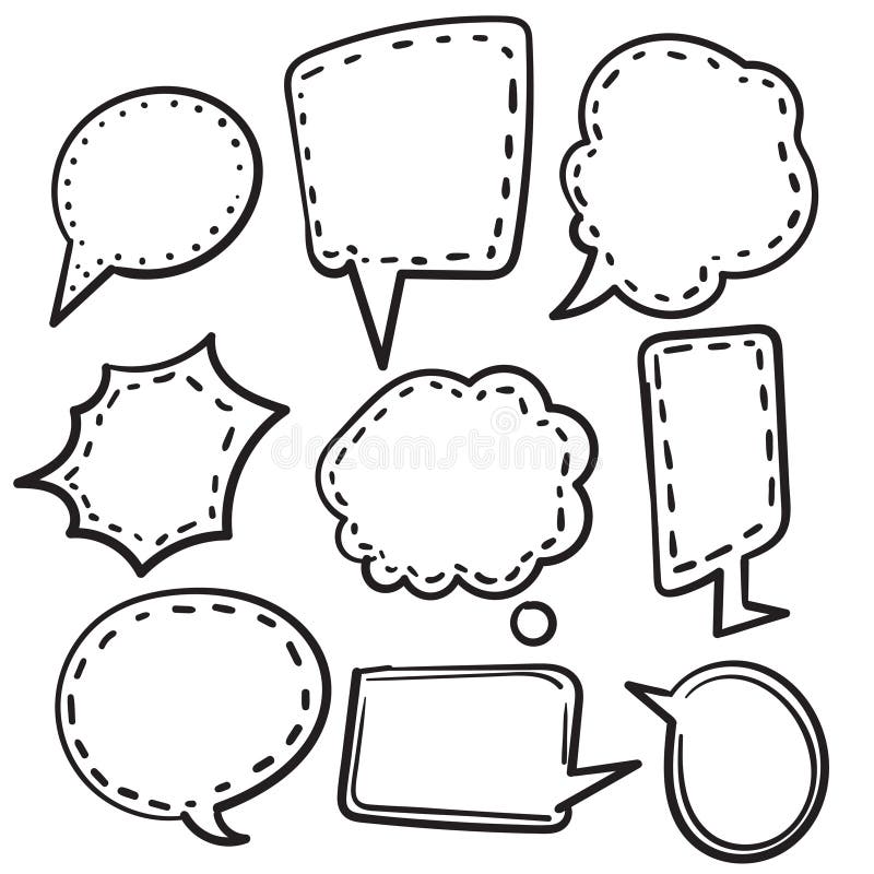Hand Draw Doodle Bubble Speech Icon Illustration Vector Stock Vector ...