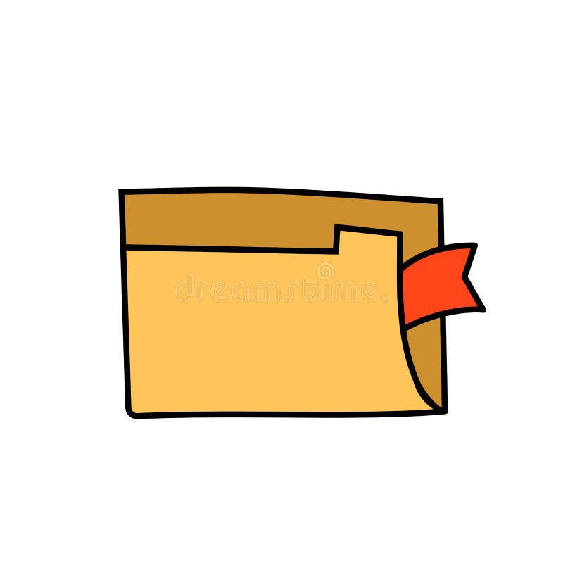Hand Draw Doodle Cute Business Folder Vector Document Illustration Icon ...