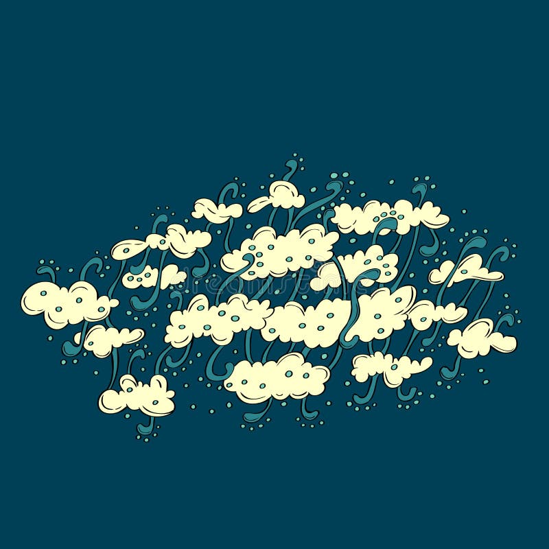 Hand Draw Zentangle Mandala with Clouds and Swirls. Stock Vector ...