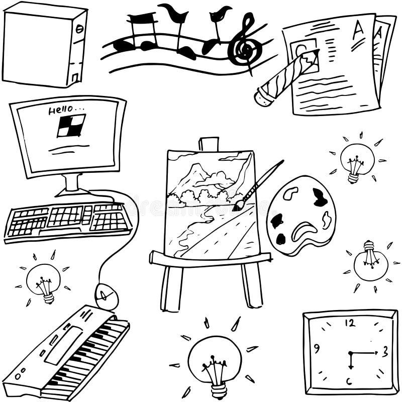 Hand Draw of Doodle School Education Stock Vector - Illustration of ...