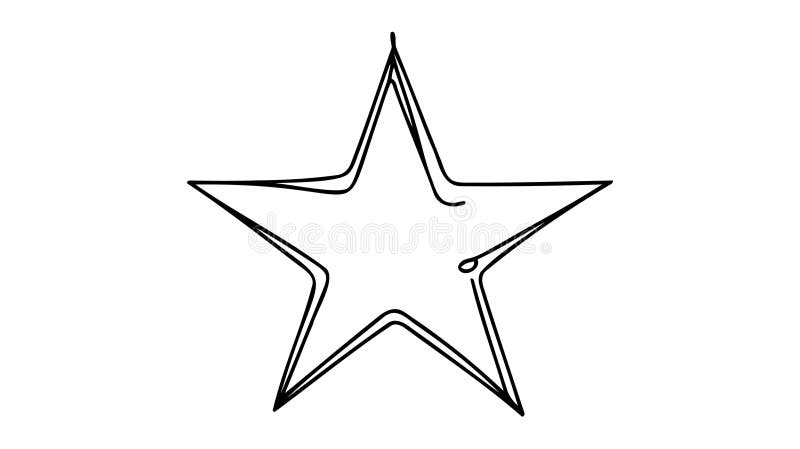 Hand Draw Doodle Stars Illustration in Continuous Line Arts Style ...