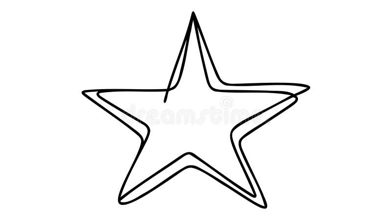 Hand Draw Doodle Stars Illustration in Continuous Line Arts Style ...