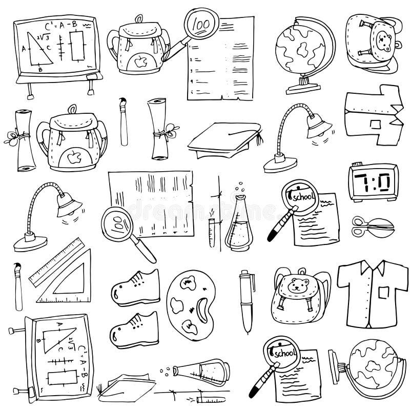 Hand Draw of Doodles Collection School Stock Vector - Illustration of ... Hand Draw of Doodles Collection School Stock Vector - Illustration of ...