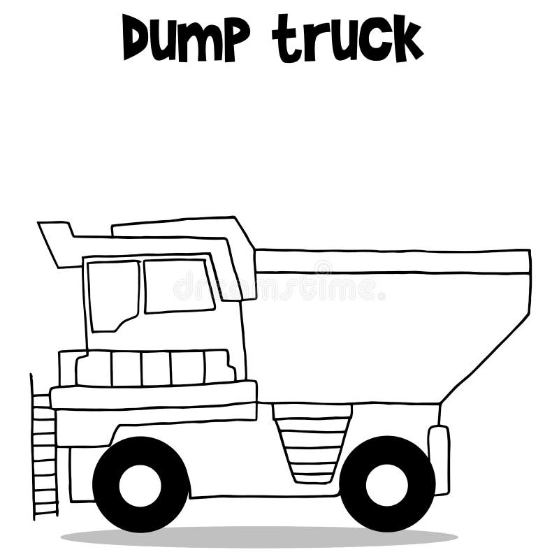 Hand draw of dump truck stock vector. Illustration of industry - 85313095
