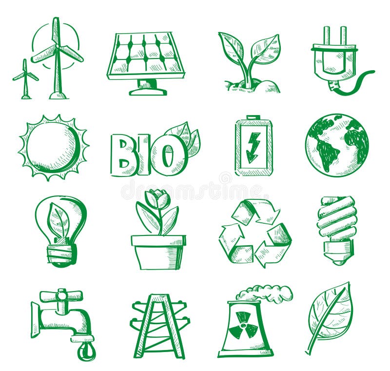 Hand draw energy stock vector. Illustration of recycling - 31329209
