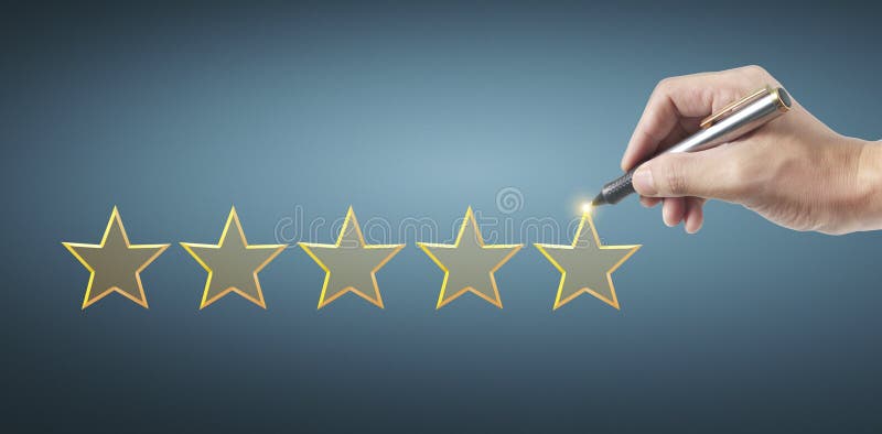 Hand Draw Five Star Rating. Evaluation Review Concepts Stock Photo ...