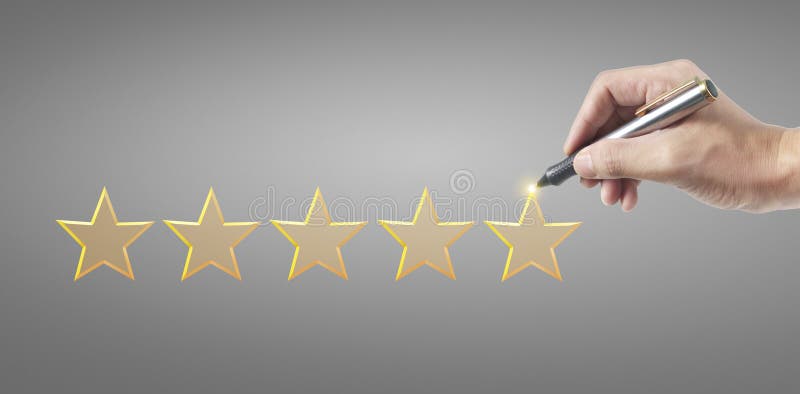 Hand Draw Five Star Rating. Evaluation Review Concepts Stock Image ...