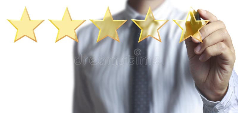 Hand Draw Five Star Rating. Evaluation Review Concepts Stock Photo ...
