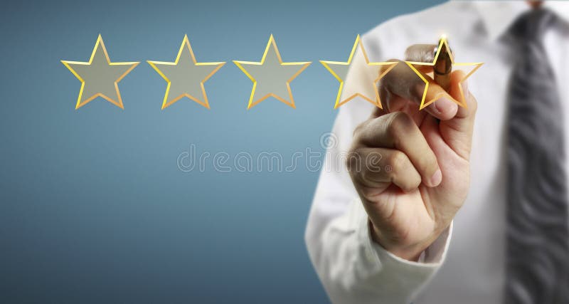 Hand Draw Five Star Rating. Evaluation Review Concepts Stock Photo ...